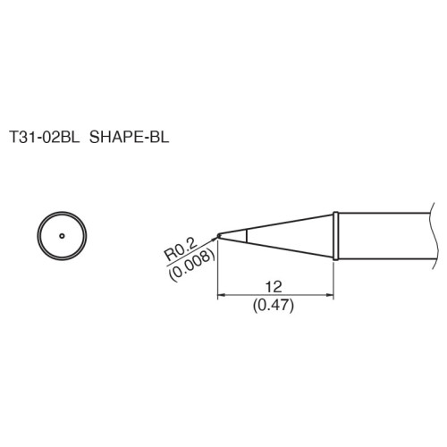 Hakko T31-02BL Conical Tip